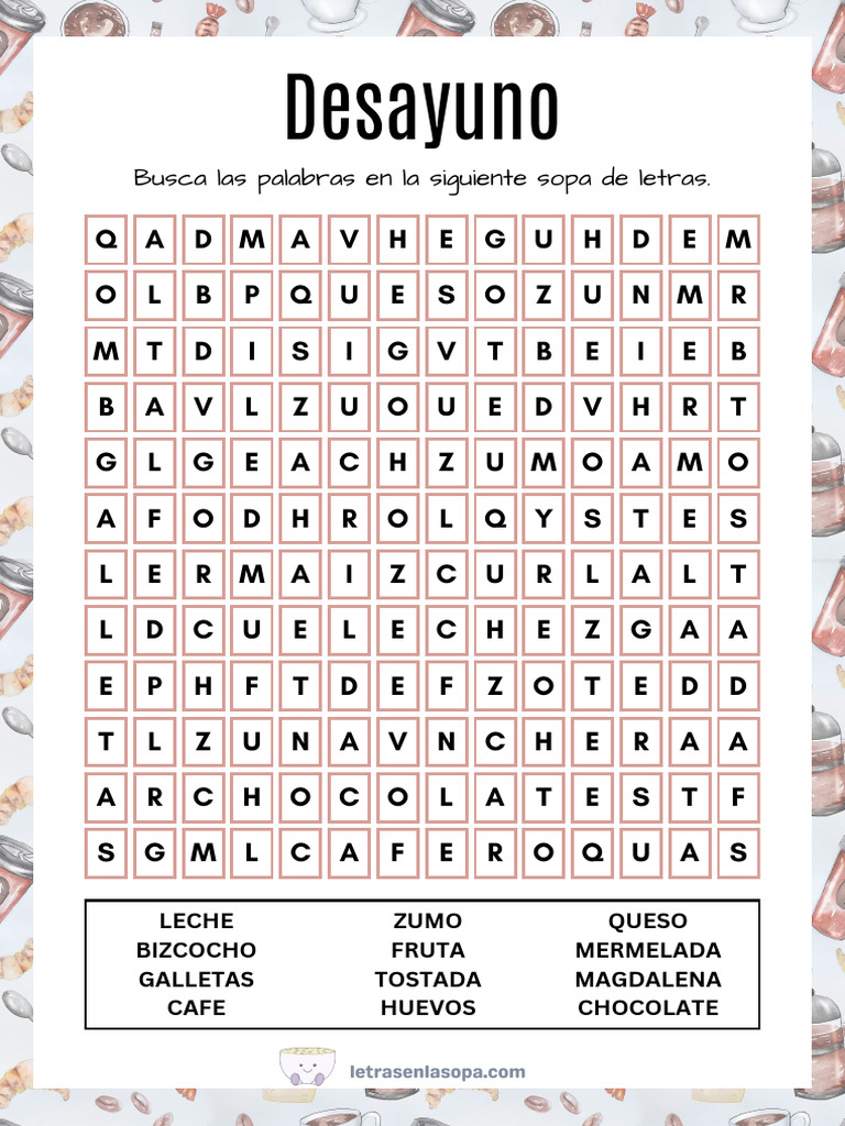 Sopa de letras: Plato del bien comer | PDF