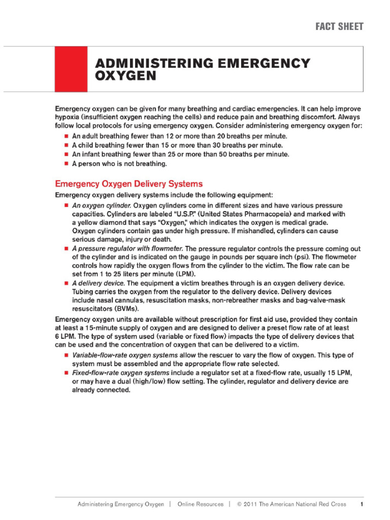 Administering Emergency Oxygen | PDF