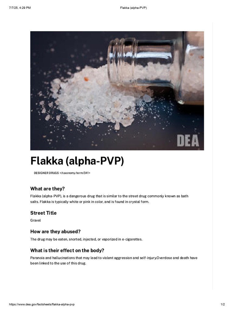 Understanding Flakka (Alpha-PVP) | PDF
