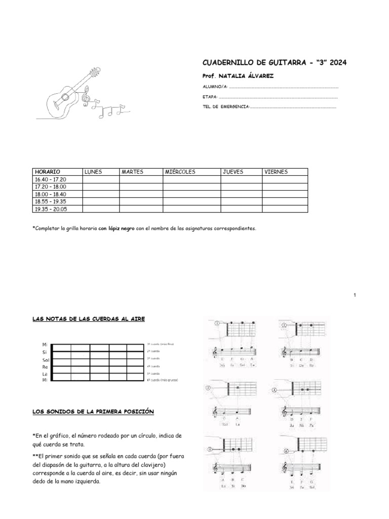 Cuadernillo Guitarra 3a Etapa | PDF | Escala (música) | Acorde (Música)