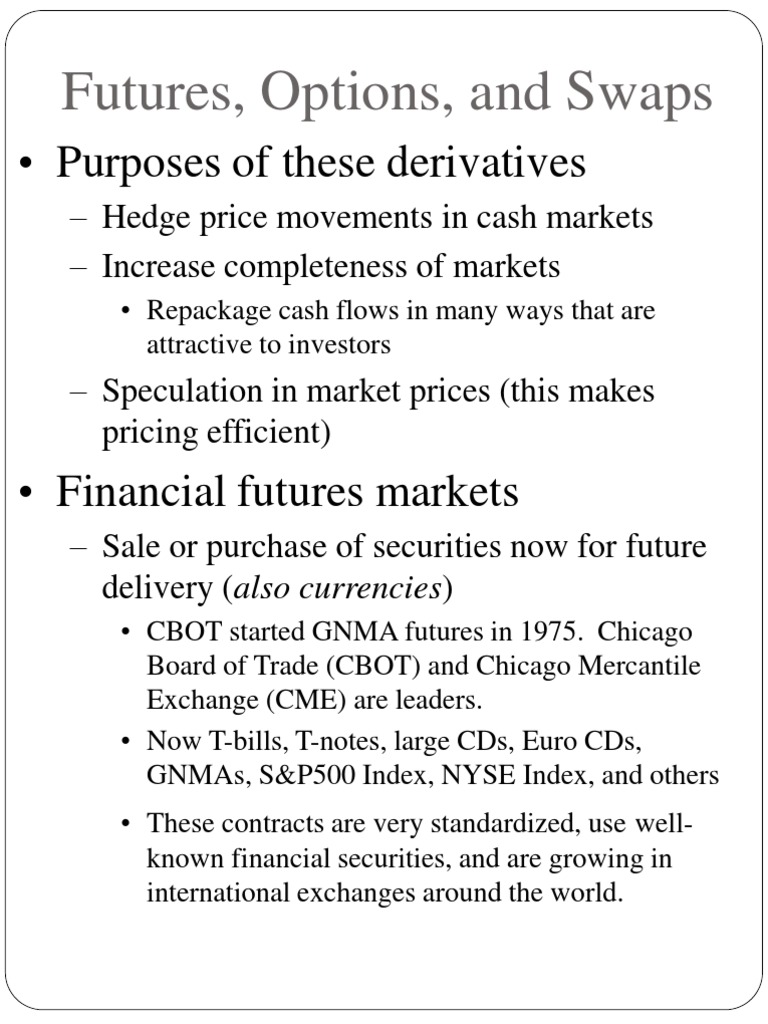 Futures Options and Swaps PPT MBA FINANCE | PDF | Option (Finance ...