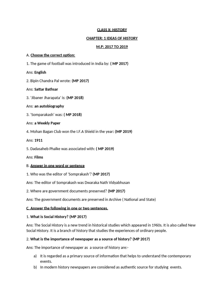 Class X History Chapter 1 | PDF | Primary Sources | Liberal Arts Education