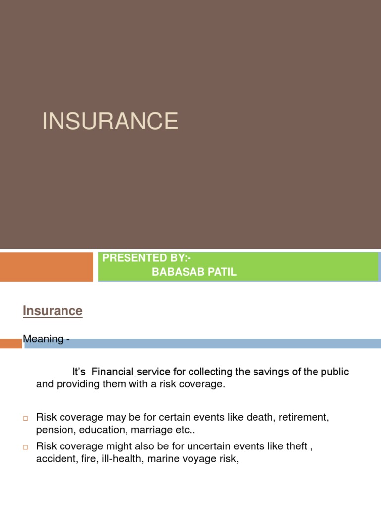 Insurance Service PPT Mba | PDF | Life Insurance | Insurance