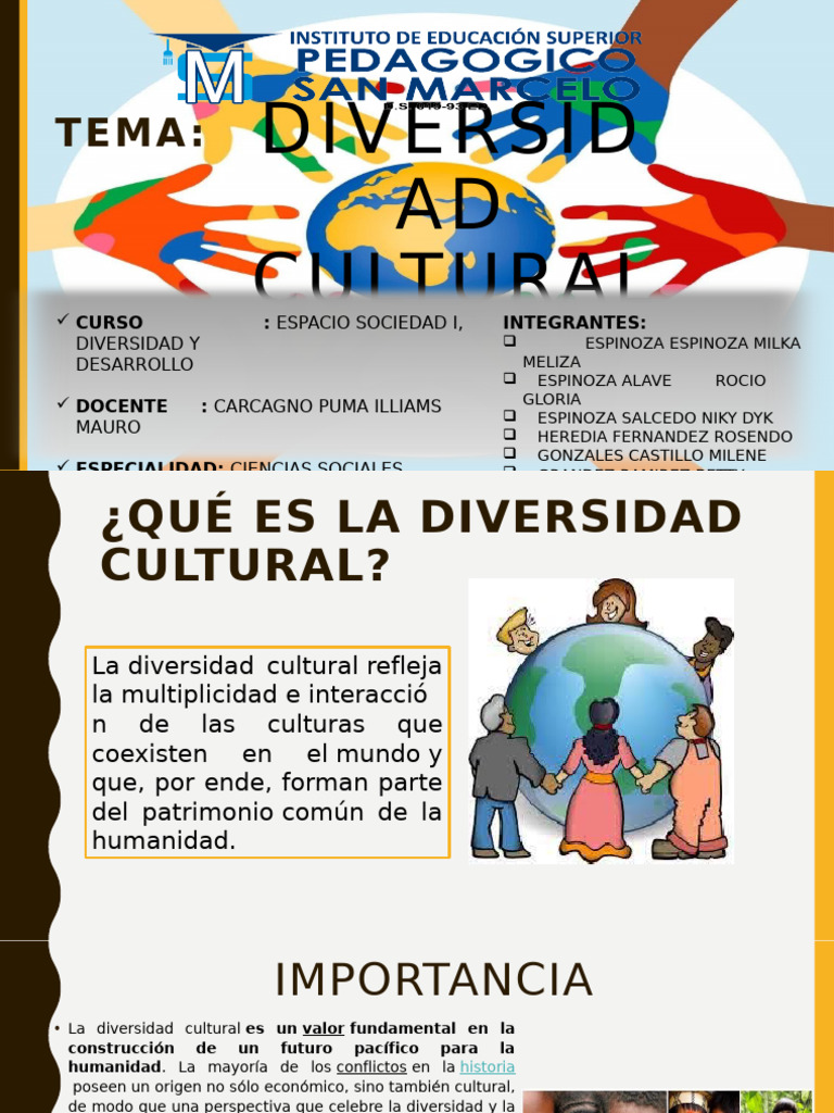 Diversidad Cultural Exposicion de La Iiss San Marcelo | PDF | Perú ...