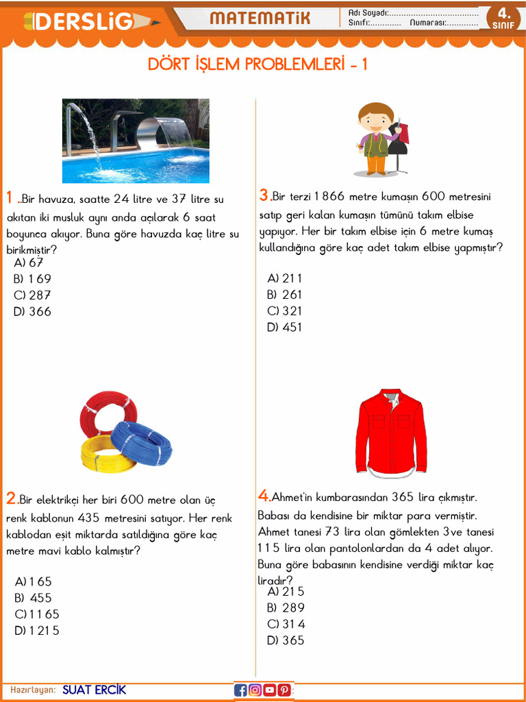 Dort Islem Problemleri 1 | PDF