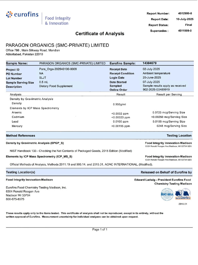 Eurofins Sinlge | PDF