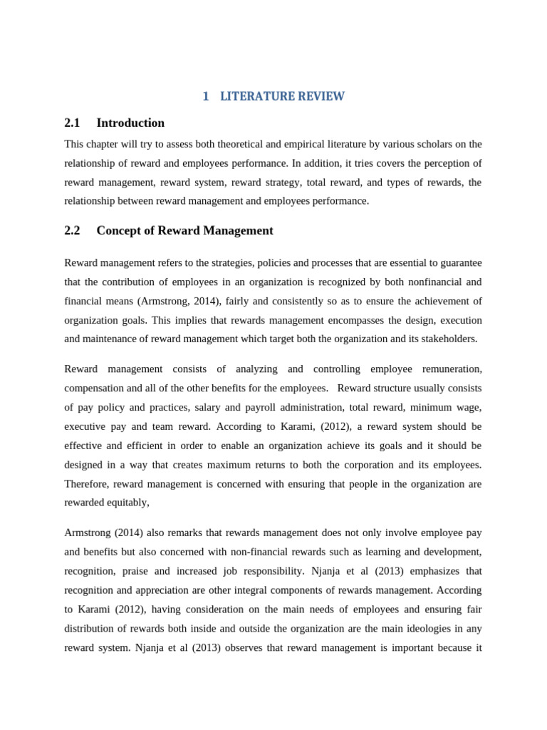 Impact of Reward Management on Performance | PDF | Motivation ...