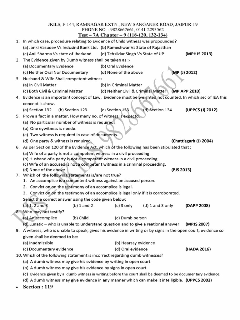 IEA Test - 7A Chapter - 9 | PDF