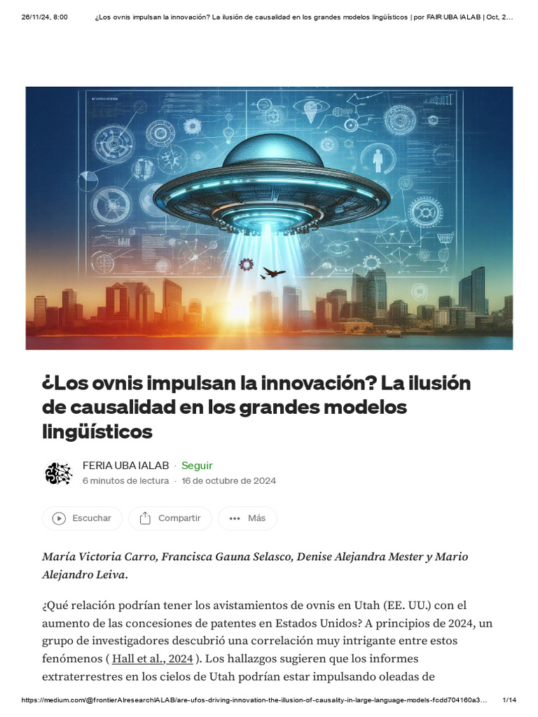 ¿Los Ovnis Impulsan La Innovación - La Ilusión de Causalidad en Los Grandes Modelos Lingüísticos ...