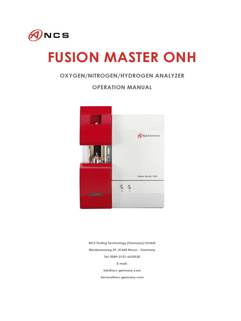 Fusion Master ONH User Manual | PDF | Infrared | Carbon Dioxide
