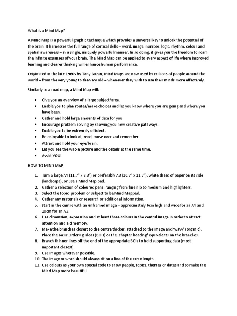 Mind Map | Download Free PDF | Mind | Thought