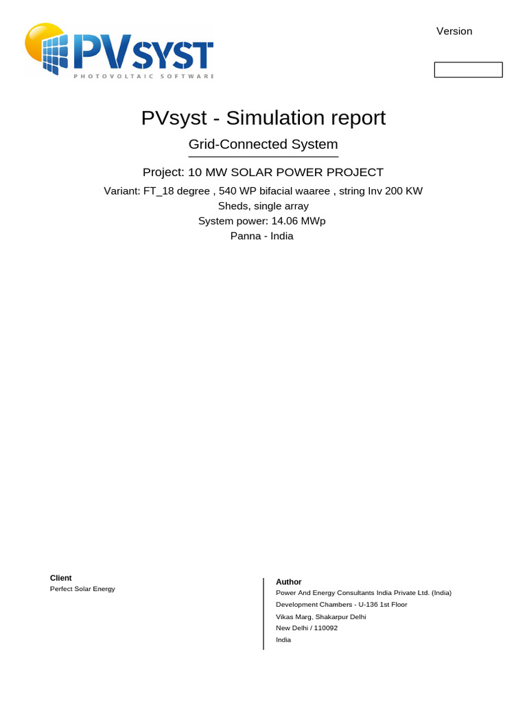 10 MW Solar Power Project Report | PDF | Photovoltaic System ...