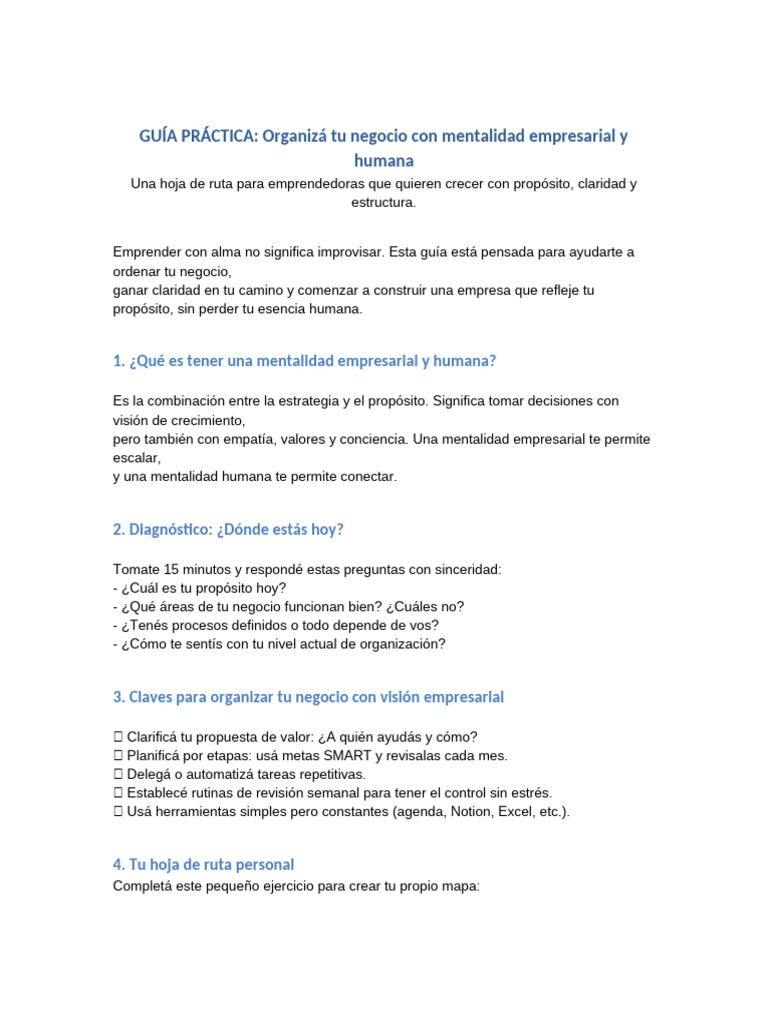 Guía Organiza Tu Negocio Valeria Tapia | PDF