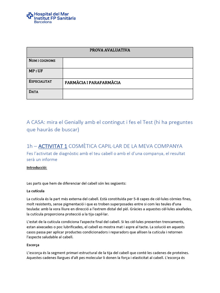 4h - Activ. Caracteristiques I Patologies Capil Lars-2 | PDF