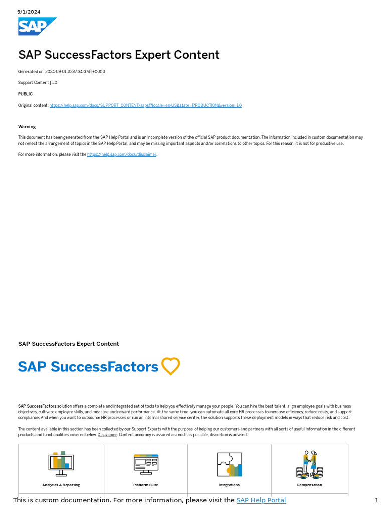 SAP SuccessFactors Expert Content | PDF | Metadata | Html