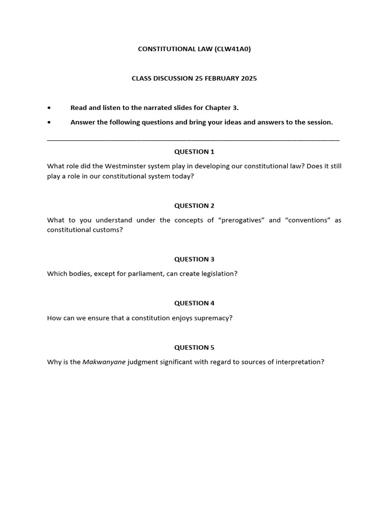 Chapter 3 Class Discussion | PDF