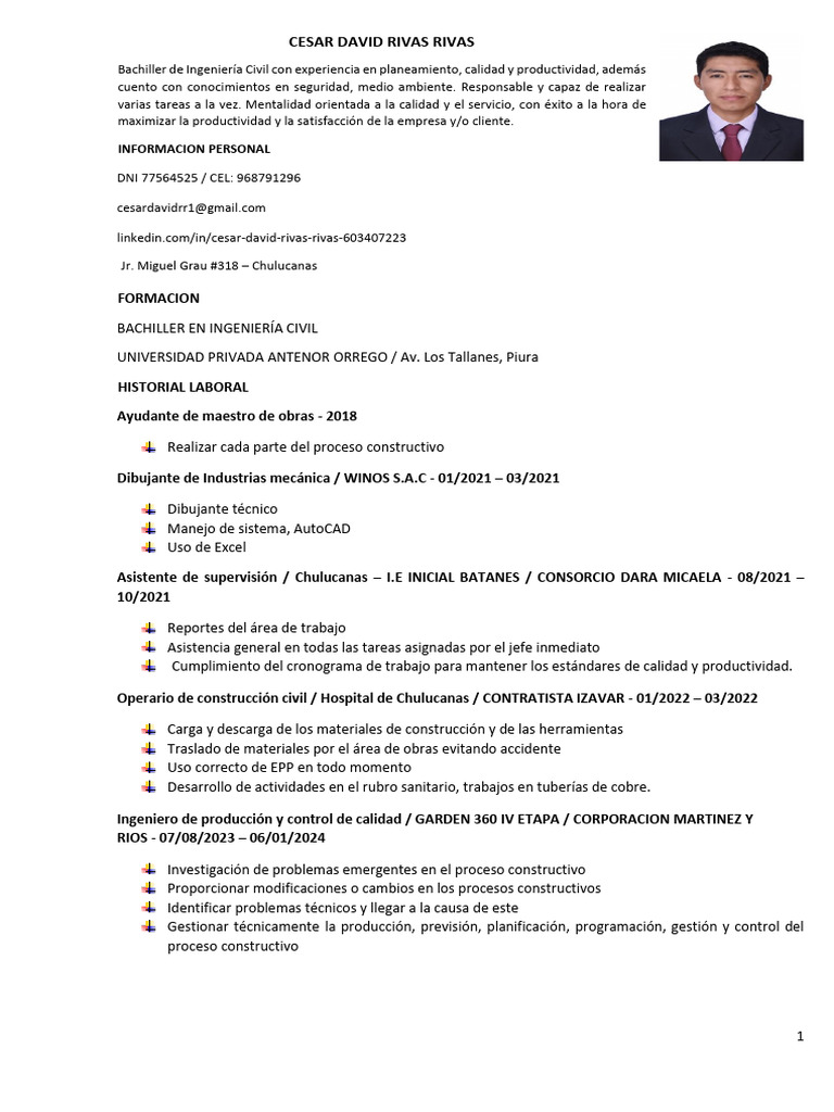 Rivas Rivas - CV | PDF | Business