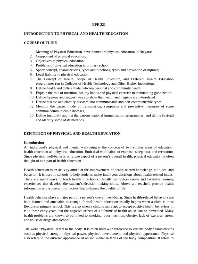 Introduction to Physical Health Education | PDF | Infection | Sexually ...
