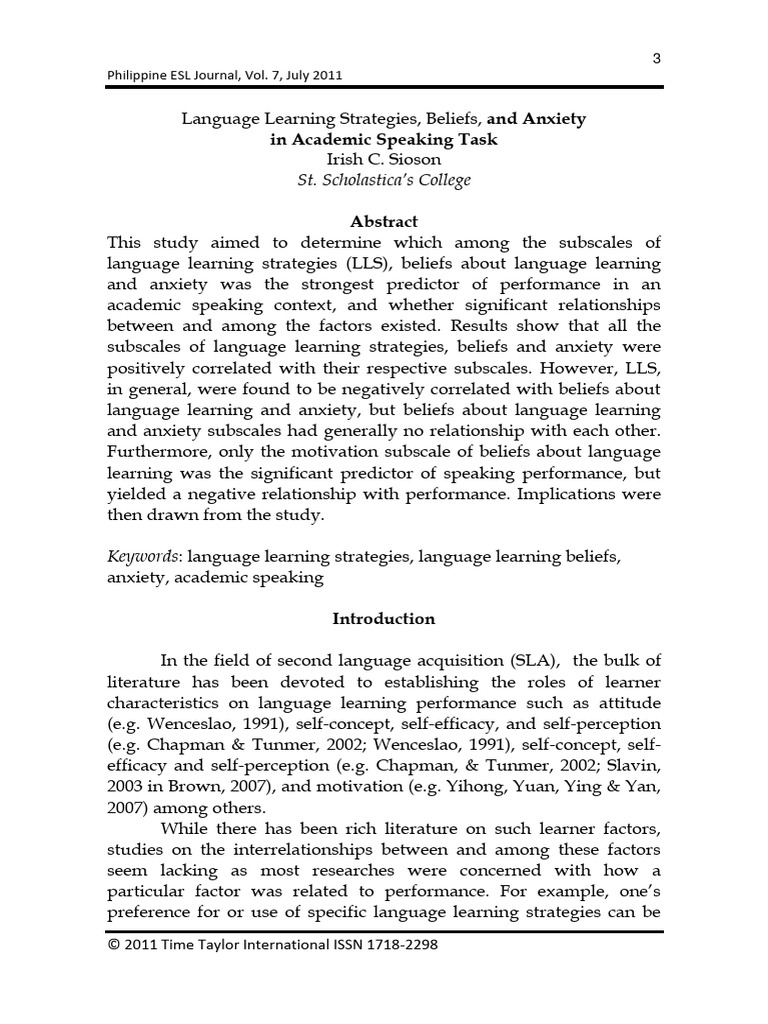 Language Learning Strategies Beliefs and | PDF | Second Language | Learning