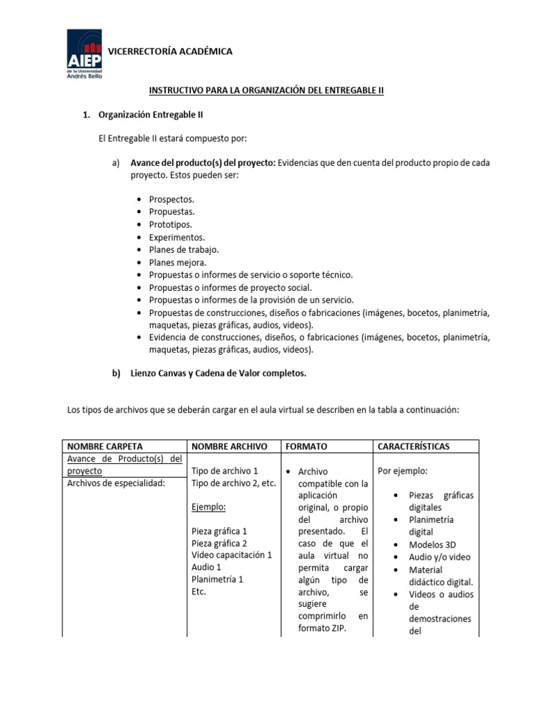 Instructivo Organización Entregable II | PDF | Archivo de computadora | Informática