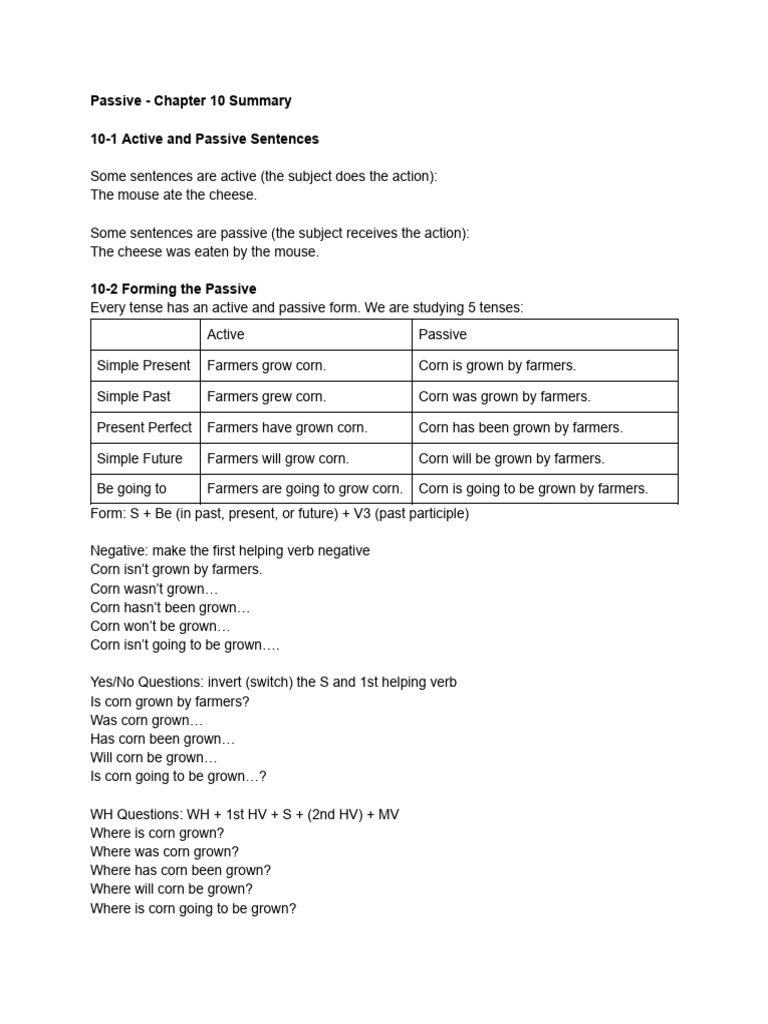 Passive Voice: Mouse and Corn Examples | PDF | Verb | Adjective