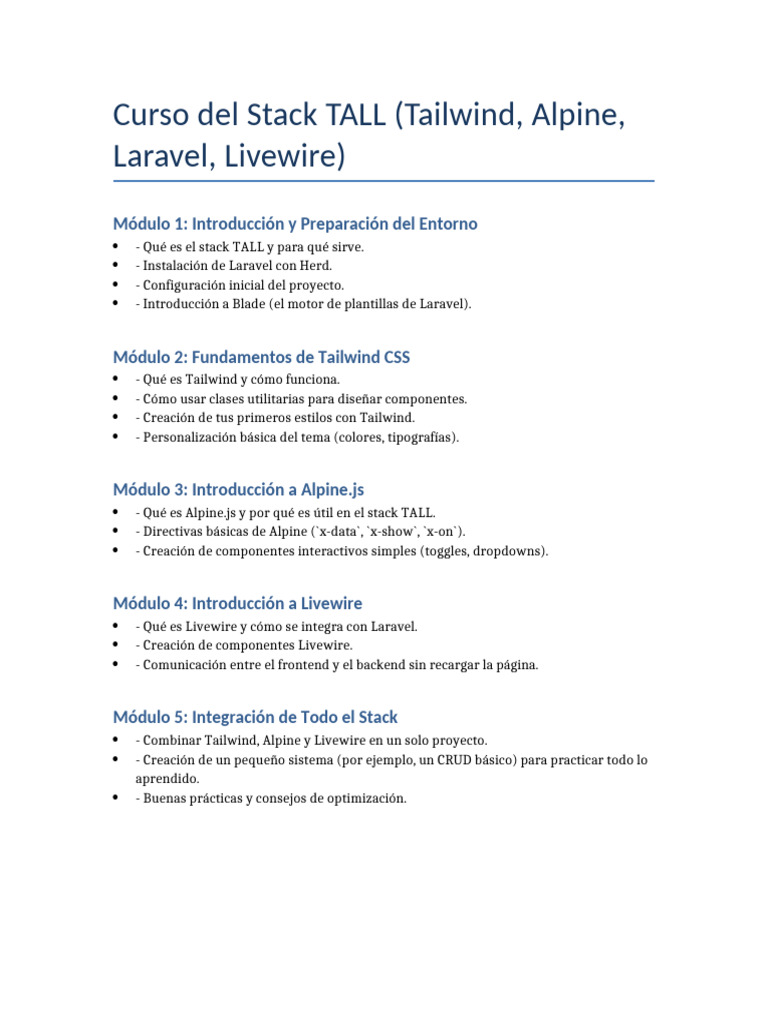 Curso Stack TALL | PDF