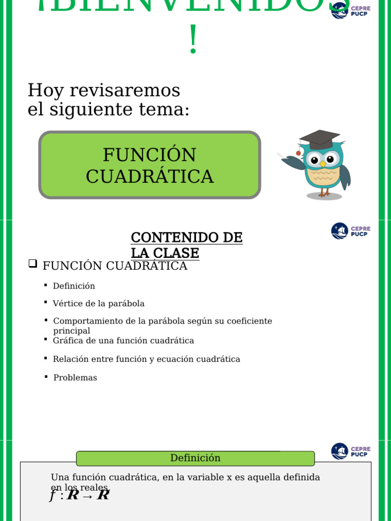 Función Cuadrática: Definición y Gráfica | PDF | Ecuación cuadrática ...