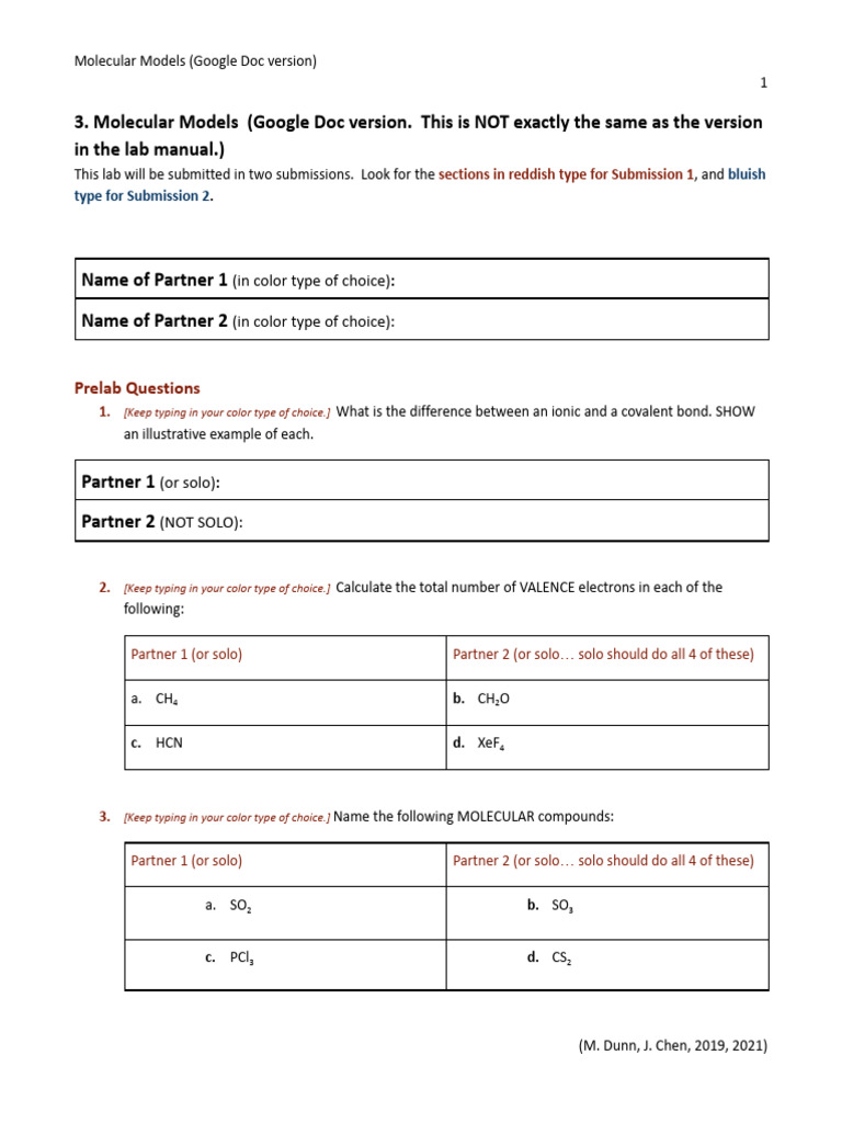Molecular Models Lab - at Home (Online Simulation) - J0VTj16 | PDF ...