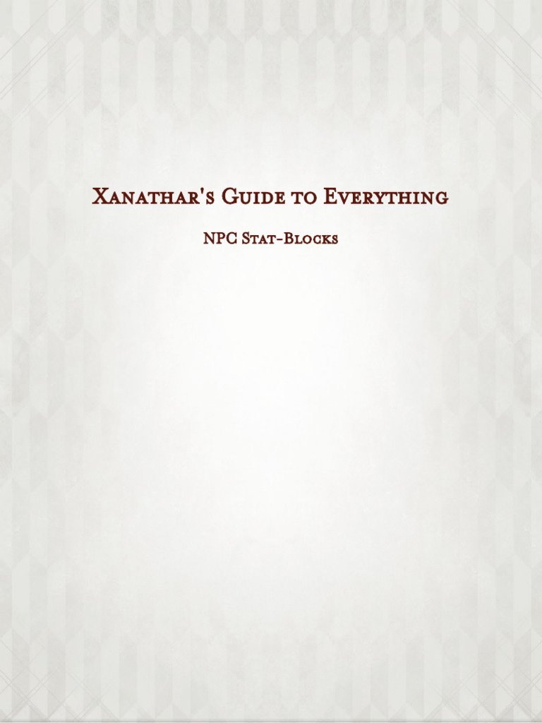 Xanathar's Guide To Everything | PDF