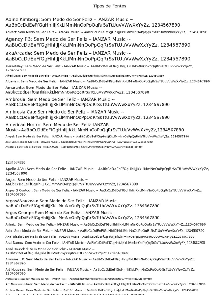 Tipos de Fontes | PDF