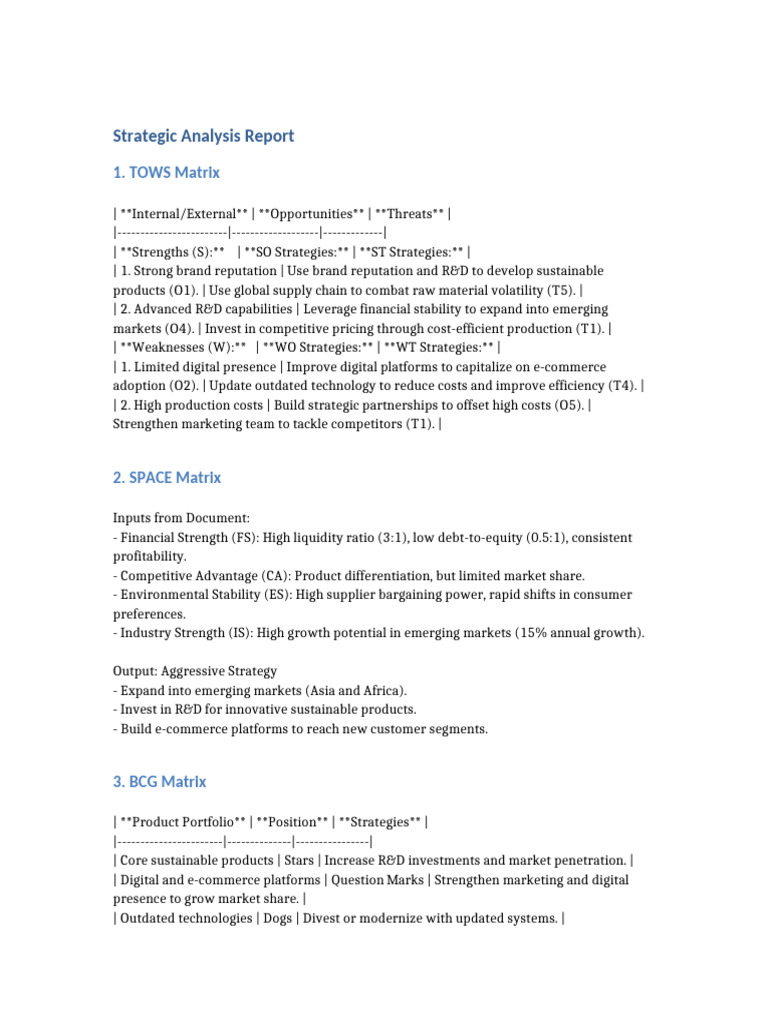 Strategic Analysis Report Overview | PDF | E Commerce | Research And ...