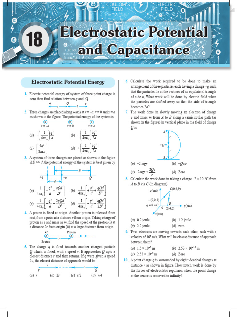 18 - Electrostatic Potential and Capacitance | PDF | Electric Field ...