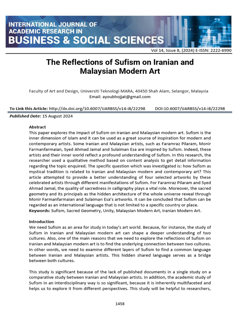 The Reflections of Sufism On Iranian and Malaysian Modern Art | PDF | Sufism | Calligraphy