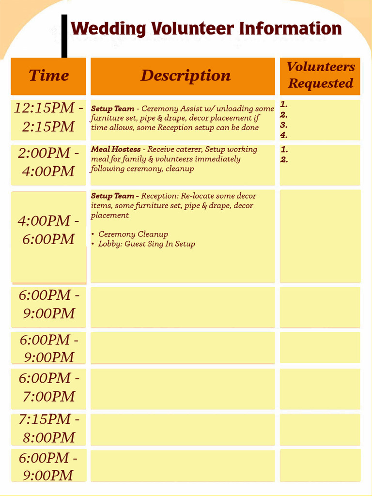 Volunteer Info Sheet-2 | PDF