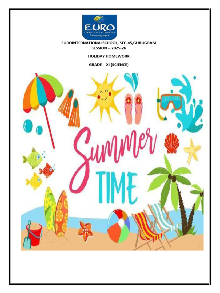 Summer HHW (11th Science) 2025-26 | PDF | Psychology | Set (Mathematics)