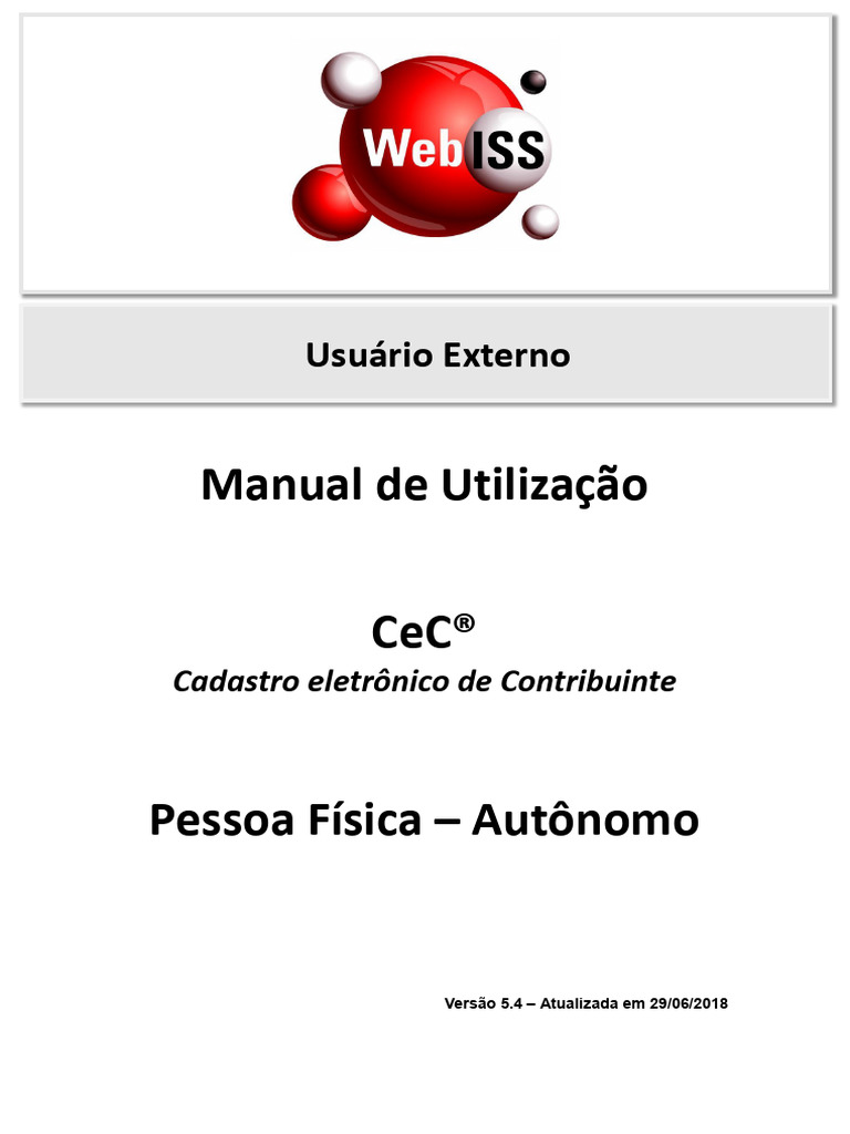 Manual CeC® para Autônomos - Versão 5.4 | PDF | Contabilidade