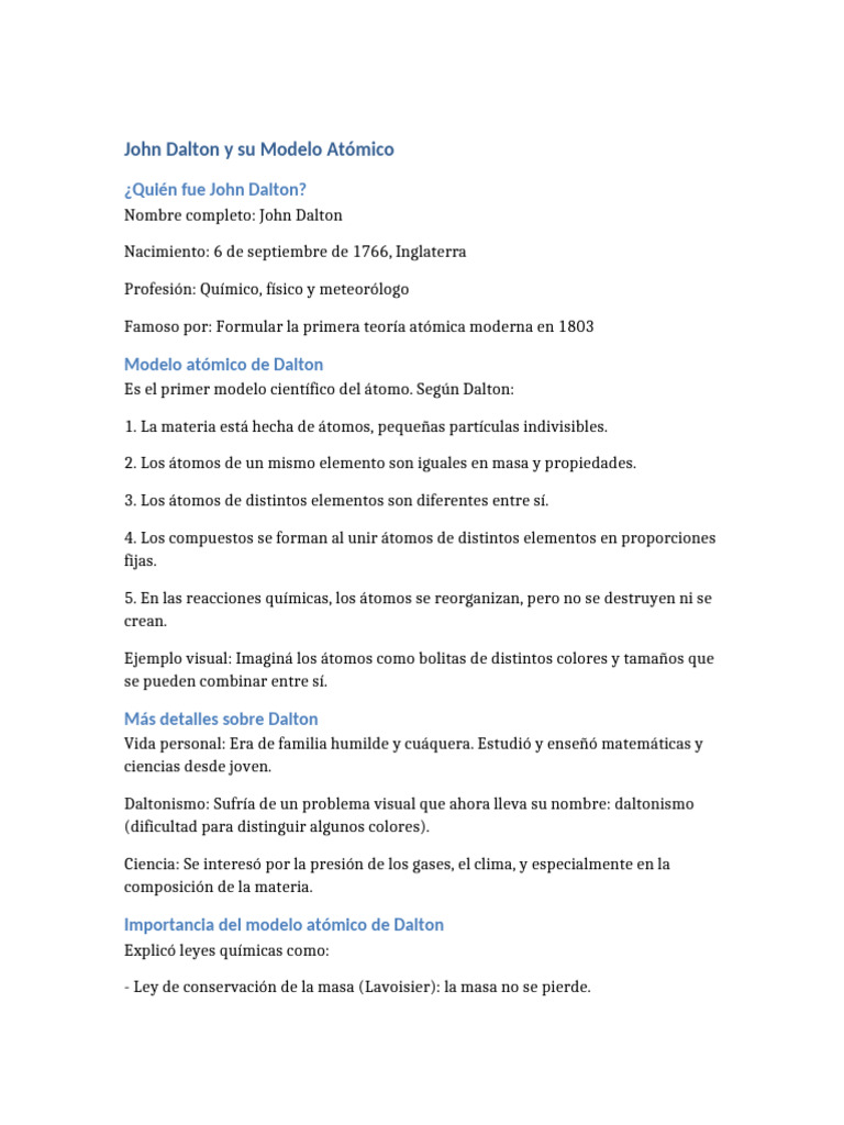 Modelo Atómico de John Dalton | PDF