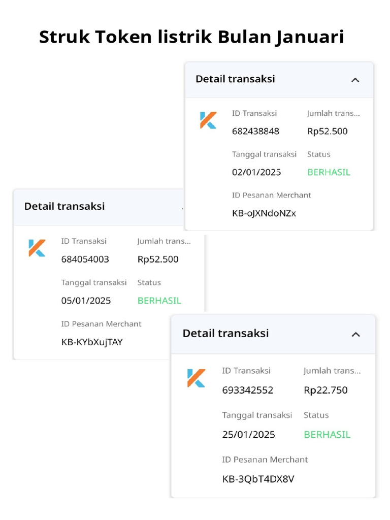 Struk Token Listrik 3 Bulan Terakhir - PDF - 20250423 - 221118 - 0000 | PDF