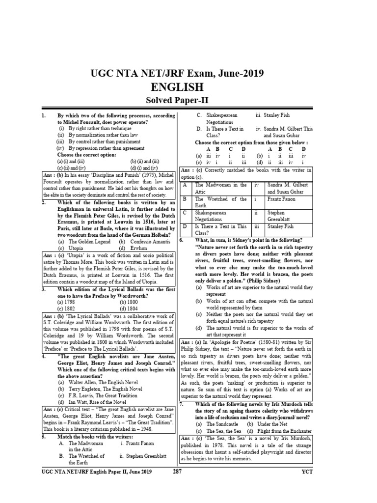 2019 - 2024 Pyq | PDF | The Picture Of Dorian Gray