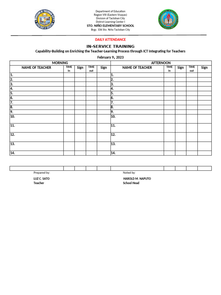 Daily Attendance InService Training | PDF