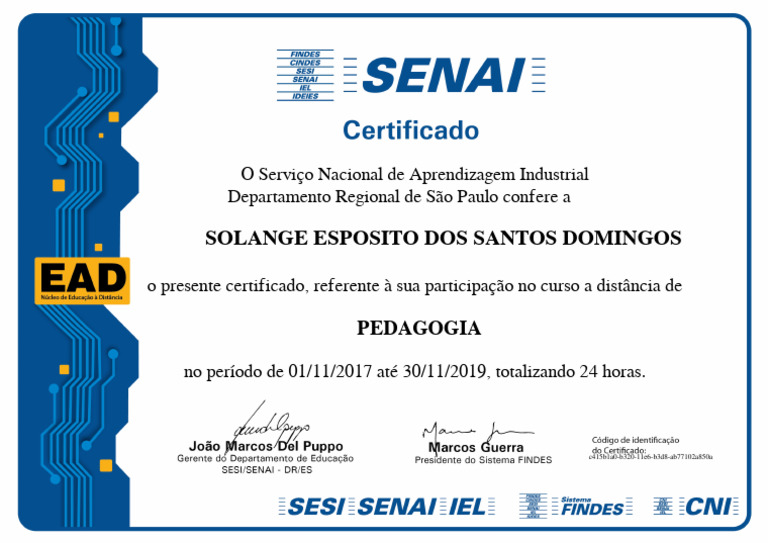Certificado-Senai Solange | PDF