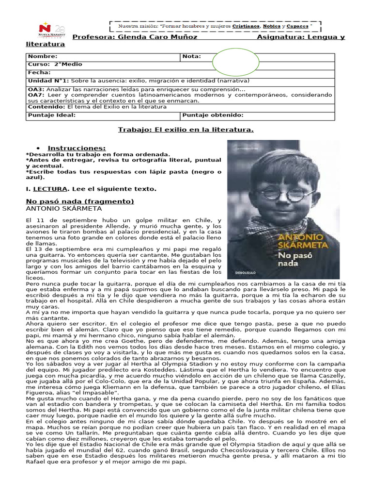 Actividad No Pasó Nada | PDF