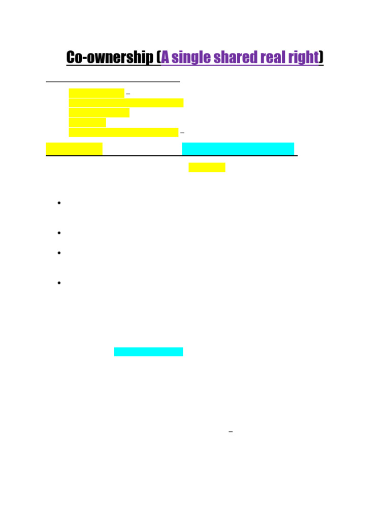 Property - Co-Ownership (A) | PDF | Concurrent Estate | Property