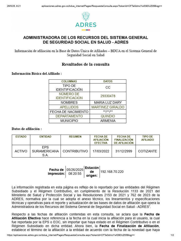 Adres Luz Dary | PDF