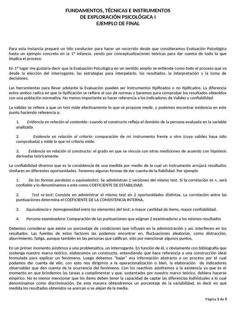 Ejemplo de Final | PDF | Validez (Estadísticas) | Inteligencia