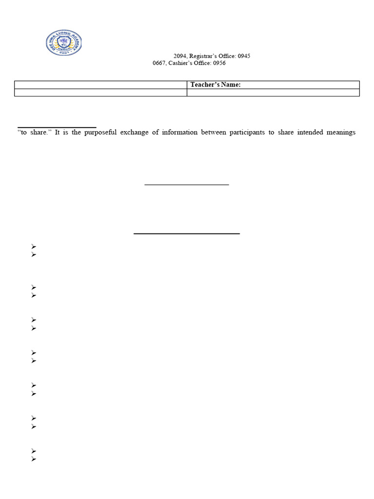 W1L1 Oral-Comm Handouts | PDF | Communication | Nonverbal Communication