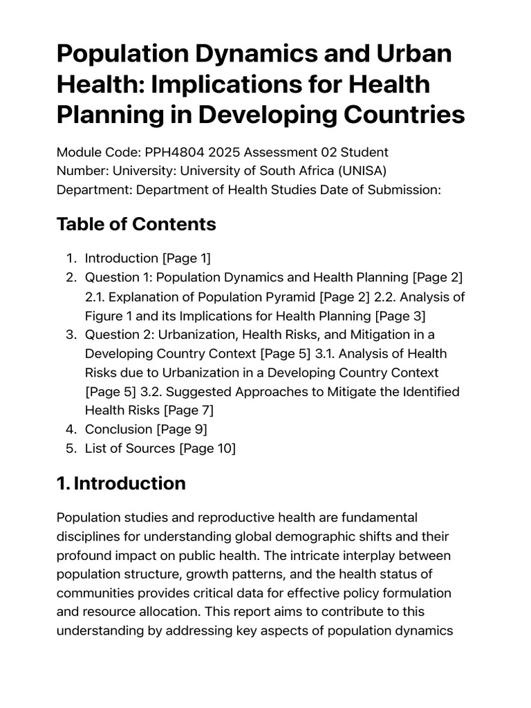Population Dynamics & Urban Health Planning | PDF | Poverty | Poverty ...