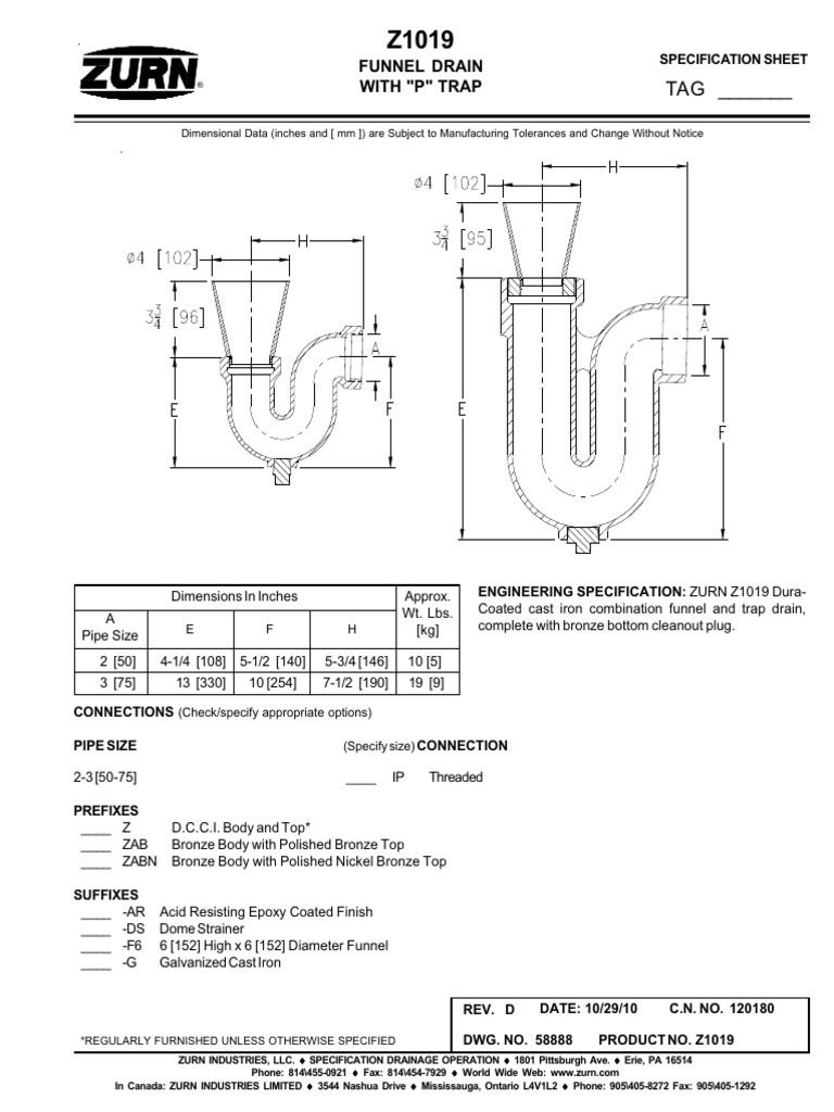 Z1019 Funnel Drain | PDF
