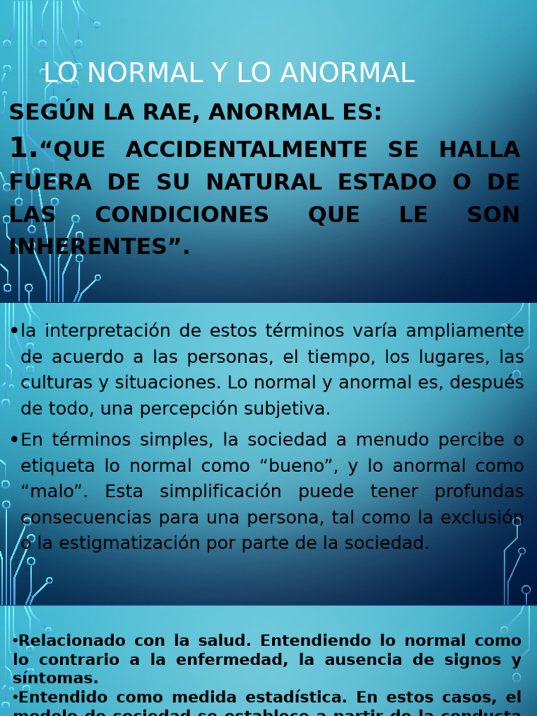 Lo Normal y Lo Anormal | PDF | Trastorno mental | Manual Diagnóstico y Estadístico de los ...
