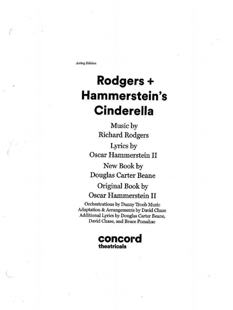 Cinderella Stage Manager Script | PDF